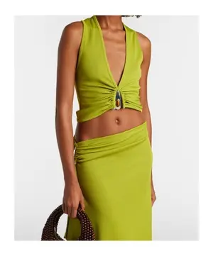 Christopher Esber Crystal Pendant Pleated Vest