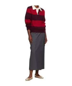 DUNST Ribbed Striped Polo Knitwear