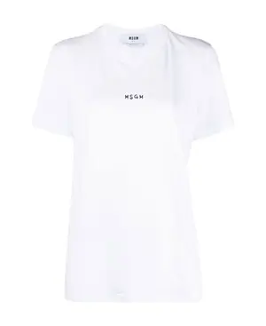 MSGM Logo-print Cotton T-shirt - White