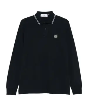 Stone Island Long-sleeved Polo Shirt - Navy