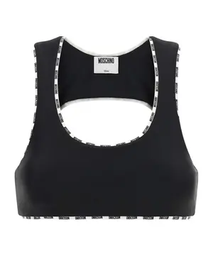 Moschino Crew-neck Sports Tank Top - White/black