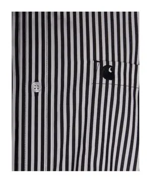 Carhartt Work In Progress Striped Long Sleeve Shirt With Logo Detail
