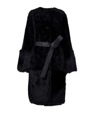JOSEPH Tina Belted Coat - Black