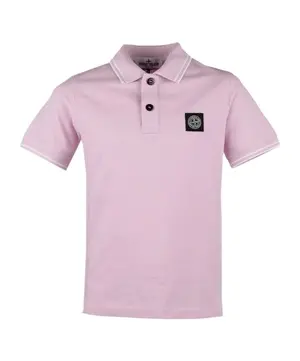 Stone Island Logo Polo Shirt - Pink