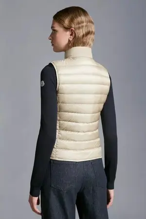Moncler Liane High-neck Puffer Gilet - Nude