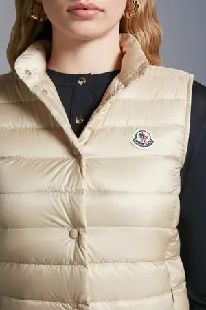 Moncler Liane High-neck Puffer Gilet - Nude