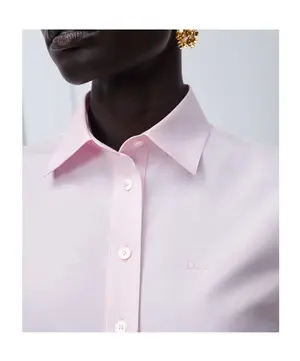 Dior Cropped Blouse With Front Tie Detail - Pink