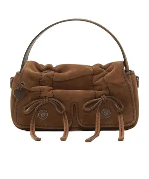Acne Studios Micro Multipocket Suede Shoulder Bag - Brown