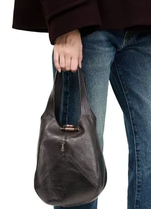 Chloé Leather Hobo Shoulder Bag - Black