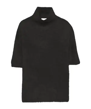 Soft Goat Short-sleeved Turtleneck Sweater