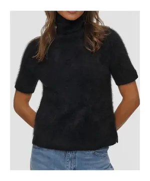 Soft Goat Short-sleeved Turtleneck Sweater
