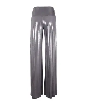 Norma Kamali Metallic Flared Trousers