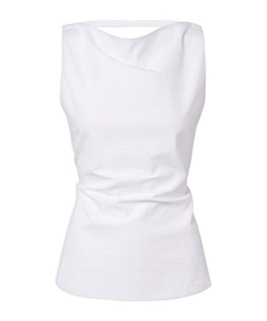 RÓHE Draped Cotton-blend Top - White