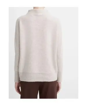 Vince Plush Cashmere Funnel-neck Sweater - Marble Grain