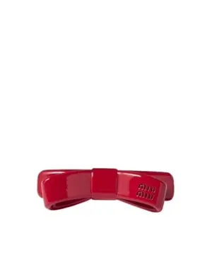 Miu Miu Enameled Metal Hair Clip - Red