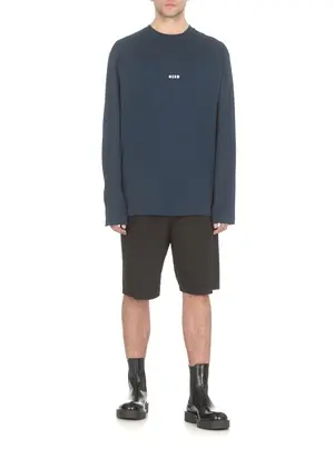 MSGM Logo-print Long-sleeve Cotton T-shirt