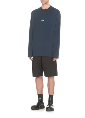 MSGM Logo-print Long-sleeve Cotton T-shirt