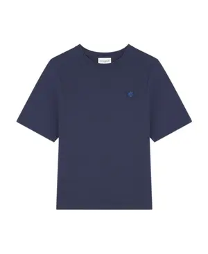 Maison Kitsuné Fox Embroidered Crewneck T-shirt - Blue