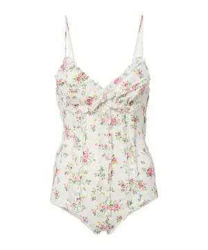 SHUSHU/TONG SHUSHU TONG Floral Bodysuit With Bow Detail No