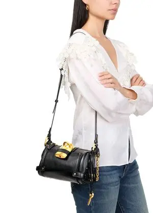 Chloé Leather Shoulder Bag With Signature Saddle Stitch And Lock Detail