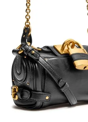 Chloé Leather Shoulder Bag With Signature Saddle Stitch And Lock Detail