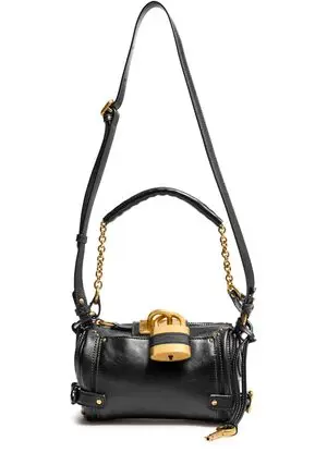 Chloé Leather Shoulder Bag With Signature Saddle Stitch And Lock Detail