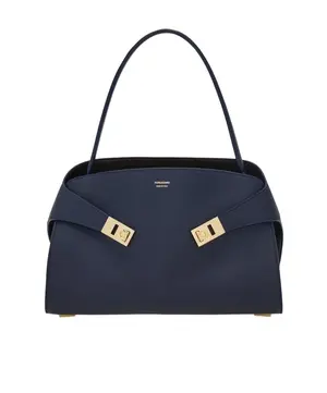 FERRAGAMO Hug Soft Bicolor Shoulder Bag - Black