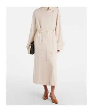 Jardin Des Orangers Wool And Cashmere Trench Coat - White