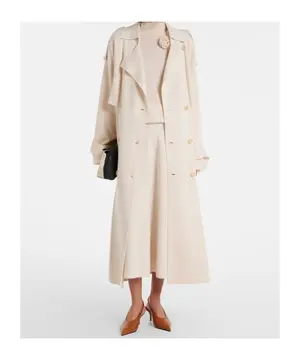 Jardin Des Orangers Wool And Cashmere Trench Coat - White