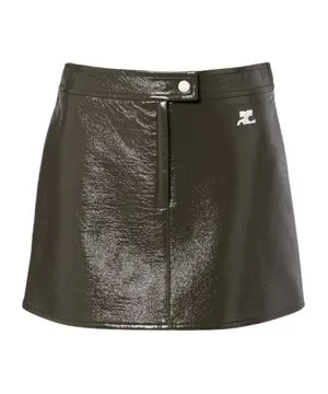 COURREGES Cotton-blend Vinyl Miniskirt - Black