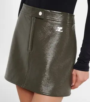 COURREGES Cotton-blend Vinyl Mini Skirt - Black