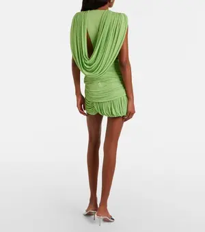 Christopher Esber Embellished Draped Jersey Miniskirt