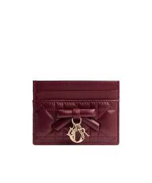 Dior Or Lady Freesia Card Holder - Red