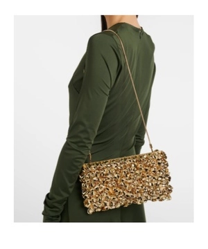 Simkhai Reese Small Embellished Clutch With Detachable Shoulder Strap - Gold
