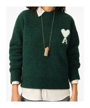 AMI Paris Logo Detailed Crewneck Jumper