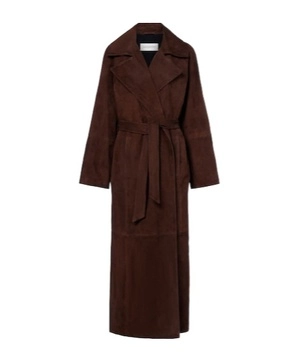 Nour Hammour Althea Suede Wrap Coat