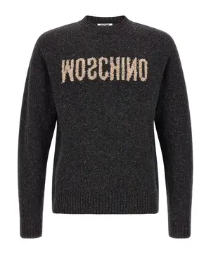 Moschino Mirrored Logo Sweater - Gray
