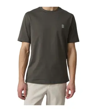 Brunello Cucinelli Logo Printed Crewneck T-shirt