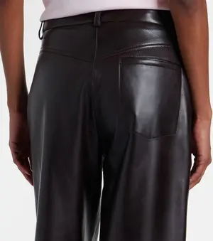 Nour Hammour Coda Leather Wide-leg Pants - Black