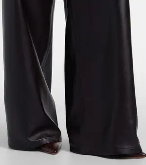 Nour Hammour Coda Leather Wide-leg Pants - Black