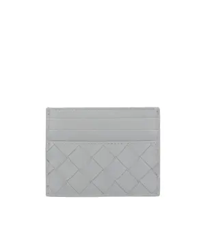 Bottega Veneta Intrecciato Credit Card Case - Gray