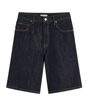 Tommy Hilfiger High Rise Straight Denim Bermuda Shorts - Rinse