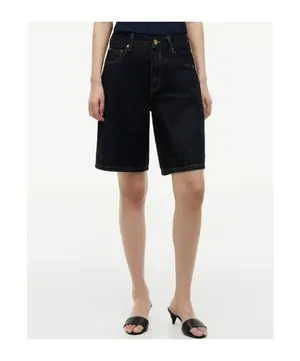 Tommy Hilfiger High Rise Straight Denim Bermuda Shorts