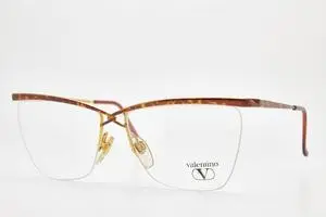 Valentino Garavani Half Rim Eyeglasses - Brown