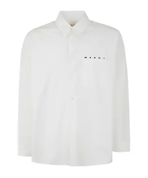 Marni Logo Long-sleeved Shirt - White