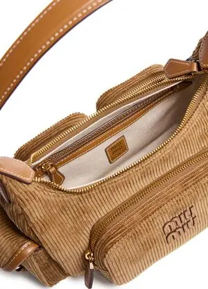 Miu Miu Corduroy Bag With Multiple Pockets