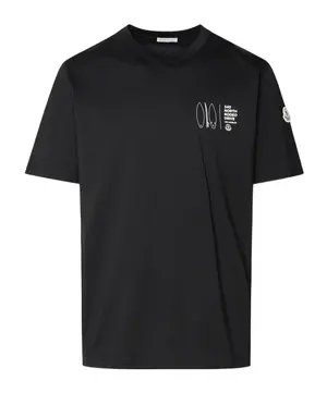 Moncler Logo Detailed Crewneck T-shirt - Black