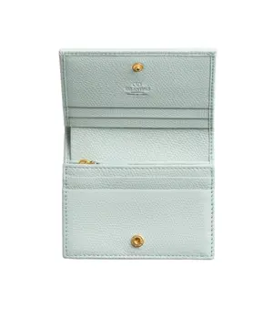 Valentino Garavani Vlogo Signature Grainy Calfskin Wallet - Sky Gray