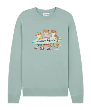 Maison Kitsuné Surfing Fox Crewneck Sweatshirt - Green