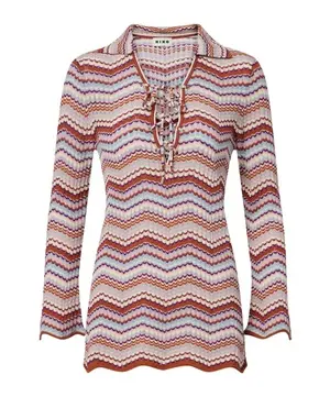Rixo Brody Chevron Cotton Top